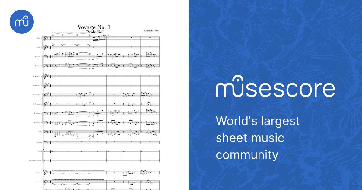 Voyage No. 1 "Preludio" - By Kayden Gwei Sheet music for Trombone, Tuba ...