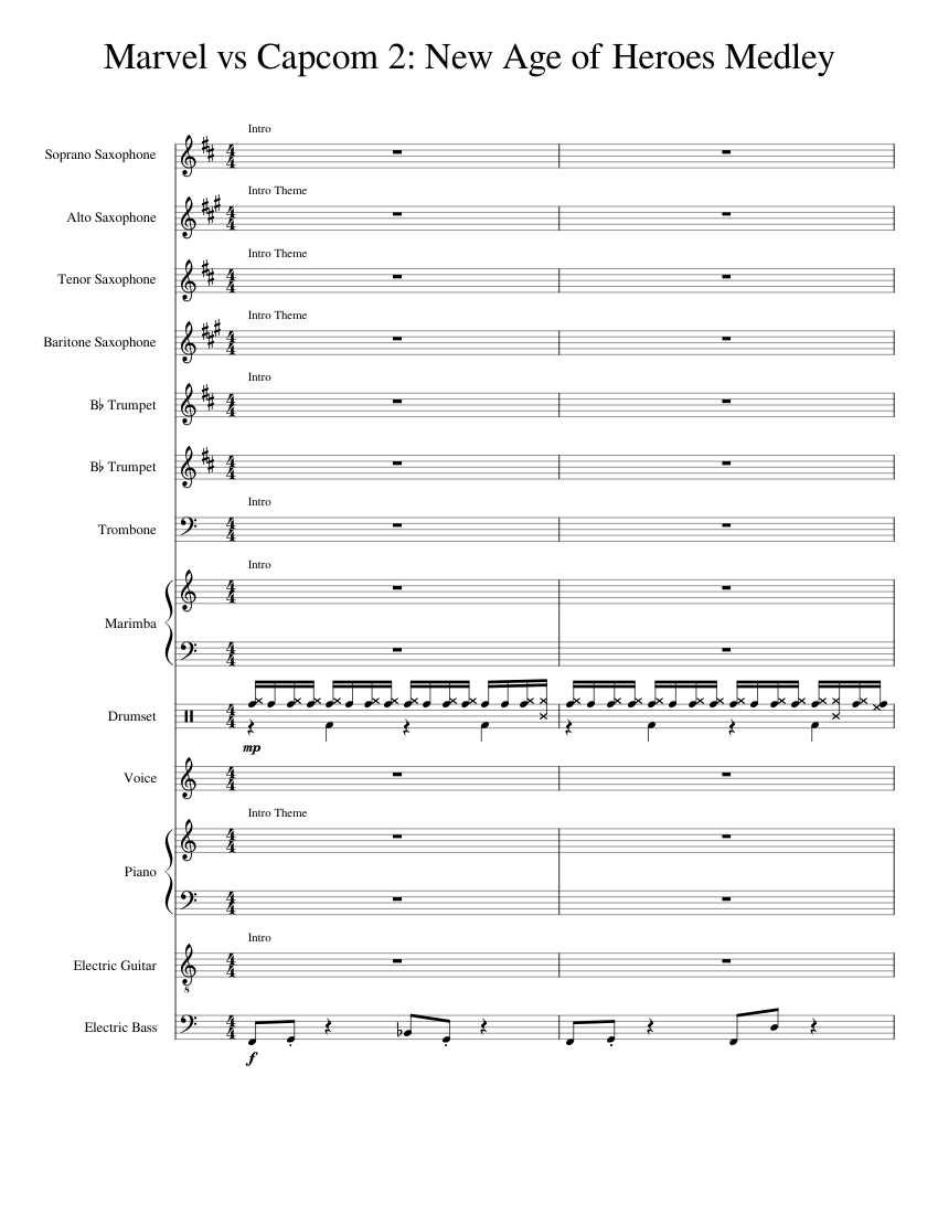 Marvel vs Capcom 2 New Age of Heroes Medley Sheet music for Piano ...