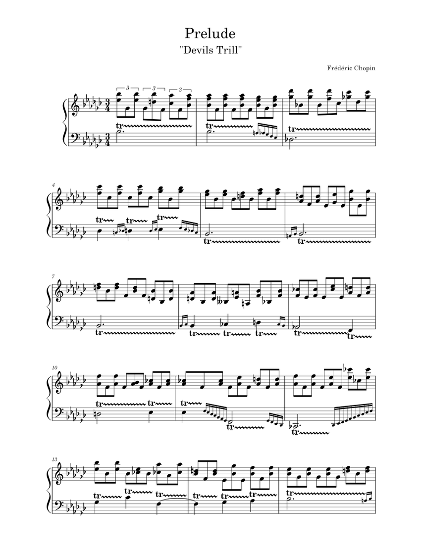 Prelude No. 27 "Devil's Trill" Sheet music for Piano (Solo) | Musescore.com