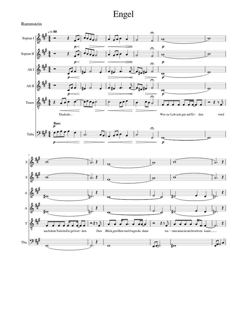 Engel Sheet music for Soprano, Alto, Tenor, Bass voice (Choral ...