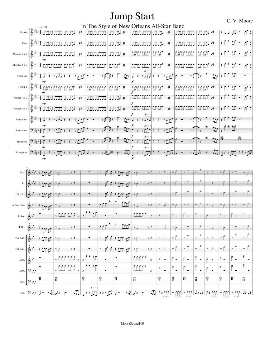 Jump Start Sheet Music for Trombone, Euphonium, Tuba, Flute piccolo ...