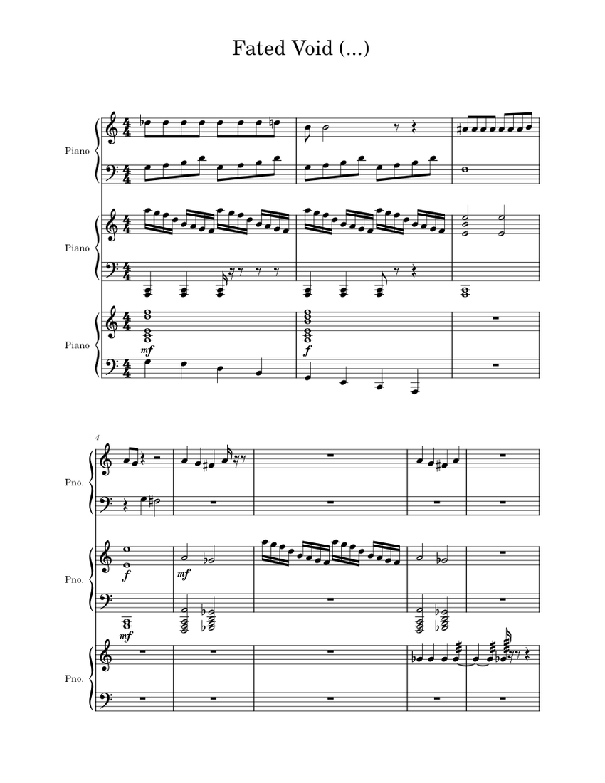 Fated Void (...) Sheet music for Piano (Mixed Trio) | Musescore.com