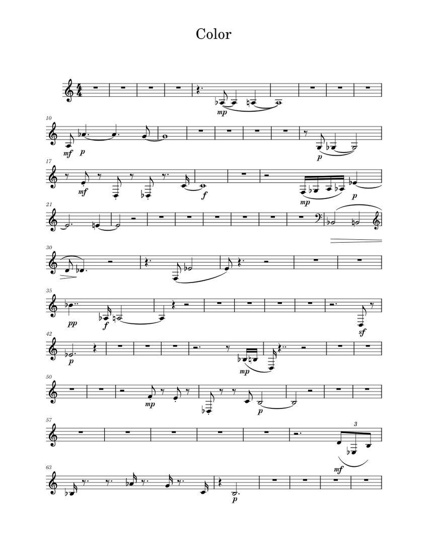 Color - ghs Sheet music for French horn (Solo) | Musescore.com