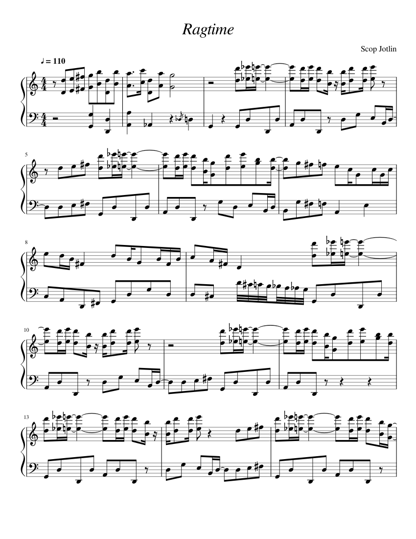 Ragtime 2 Sheet music for Piano (Solo) | Musescore.com