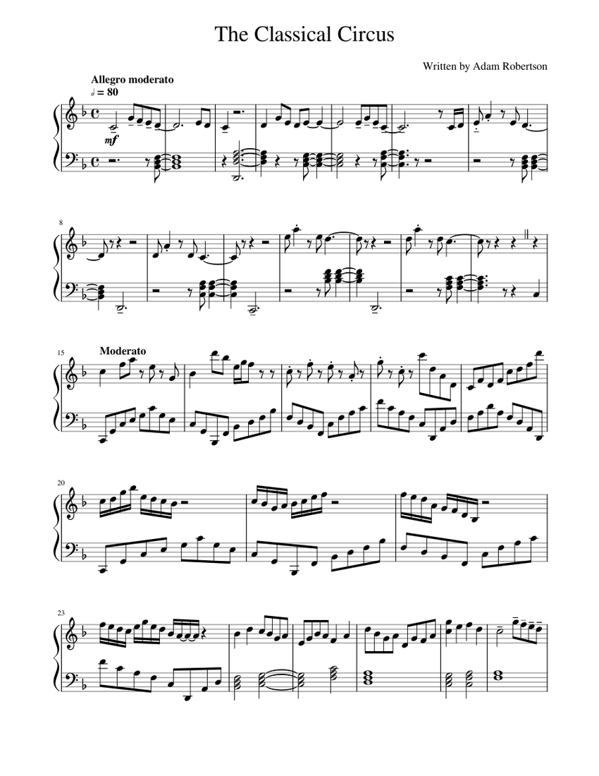 The Classical Circus #2 Sheet music for Piano (Solo) Easy | Musescore.com