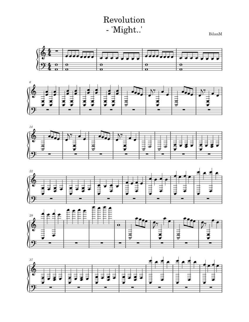 Revolution Sheet music for Piano (Solo) Easy | Musescore.com