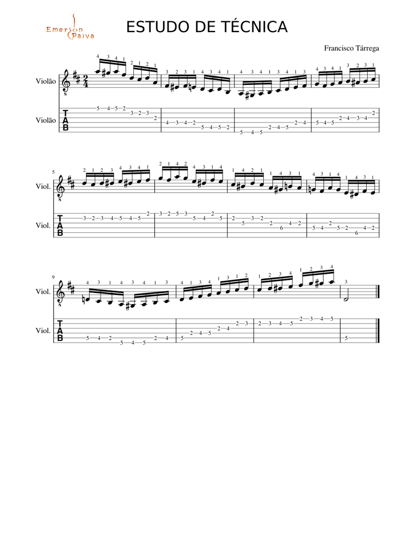 FRANCISCO TÁRREGA Sheet music for Guitar (Mixed Duet) | Musescore.com