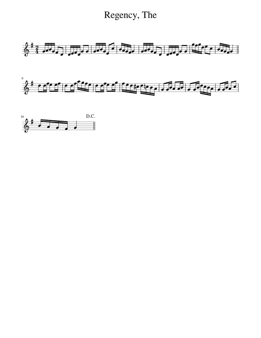 The Regency Sheet Music for Piano (Solo) Easy | MuseScore.com