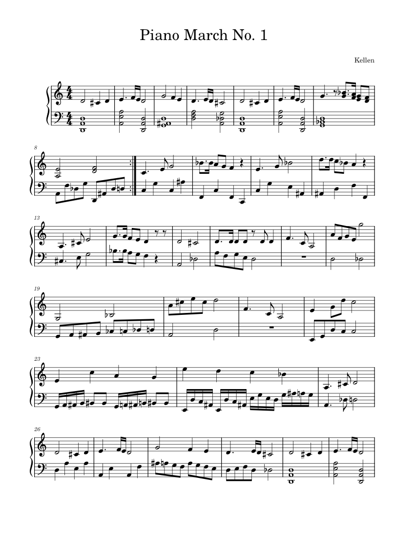 PIano March No. 1 Sheet music for Piano (Solo) | Musescore.com