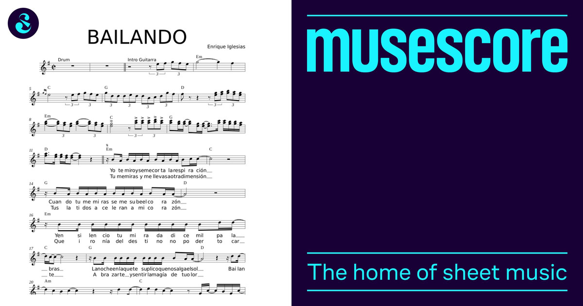 Bailando – Enrique Iglesias Sheet music for Piano (Solo) | Musescore.com