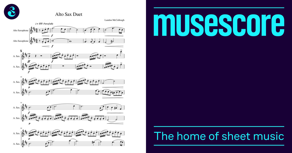 Alto Sax Duet Sheet Music for Saxophone alto (Woodwind Duet ...