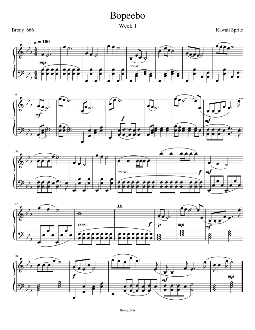 Bopeebo - Friday NIght Funkin' Sheet Music for Piano (Solo) easy ...