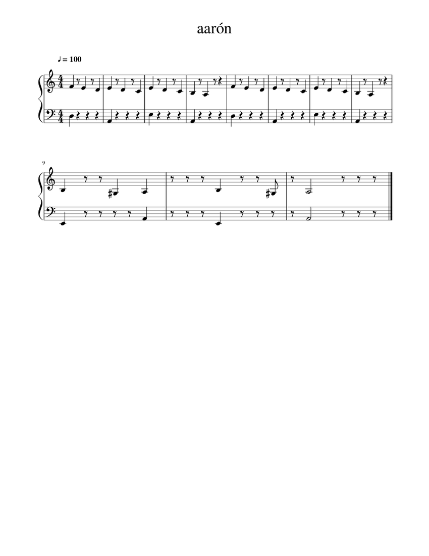 aarón Sheet music for Piano (Solo) | Musescore.com