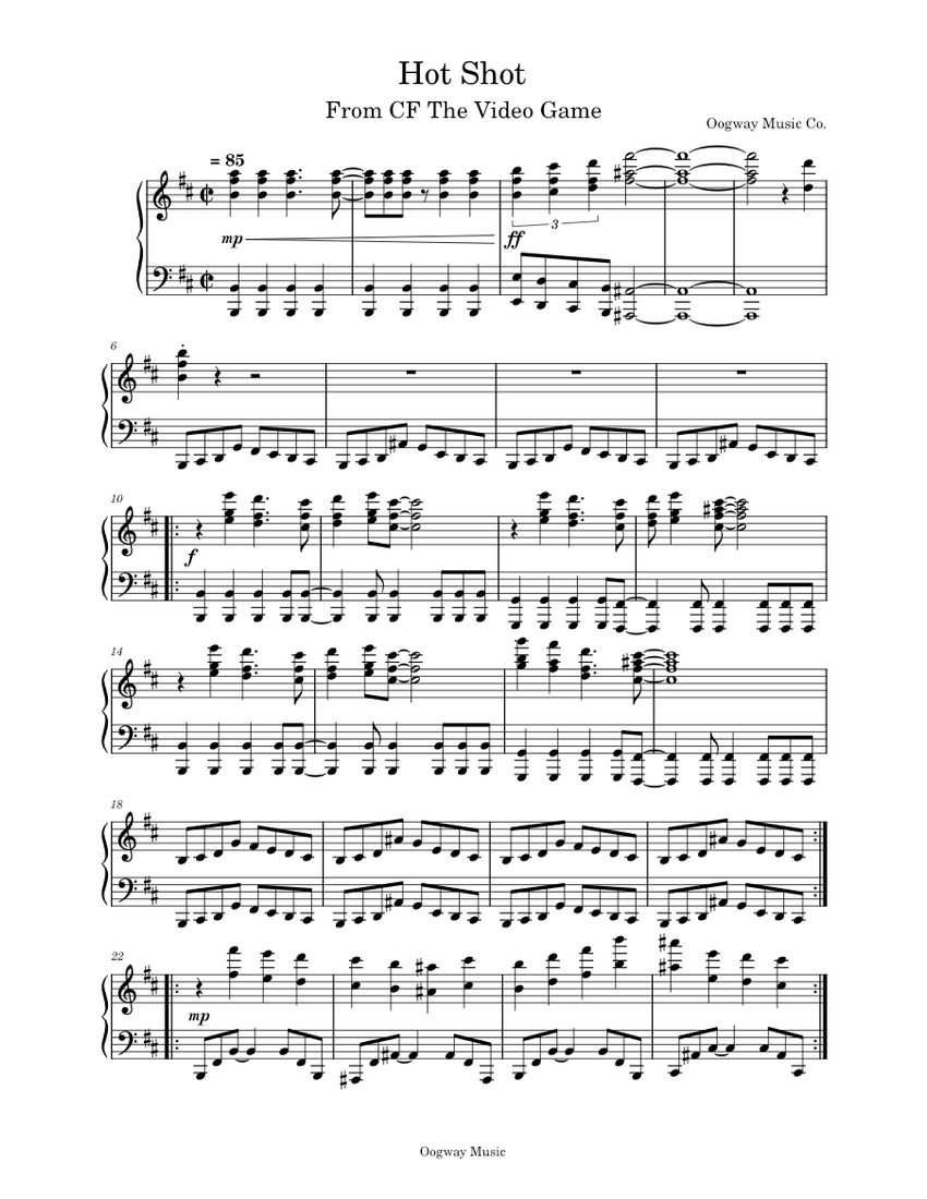 Hot Shot Sheet Music for Piano (Solo) | MuseScore.com