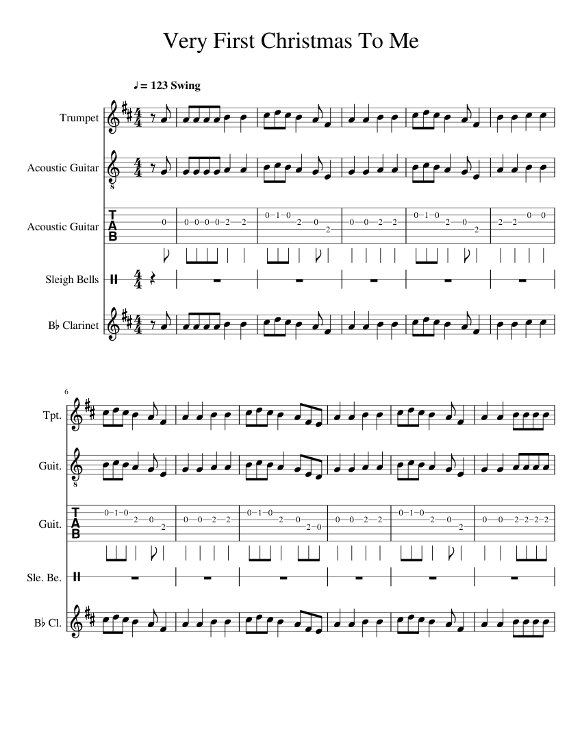 The Very First Christmas Sheet Music for Clarinet other, Trumpet other ...