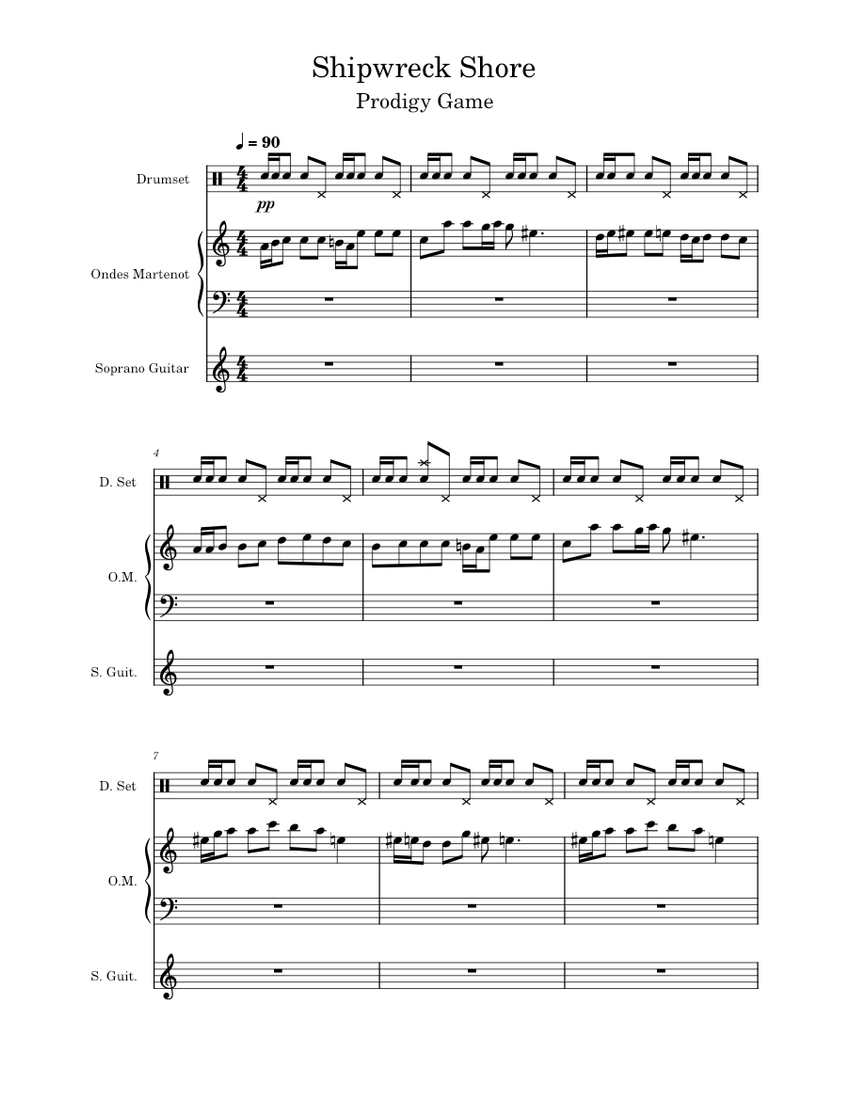 Shipwreck Shore – Prodigy Math Game Sheet music for Guitar, Drum group ...