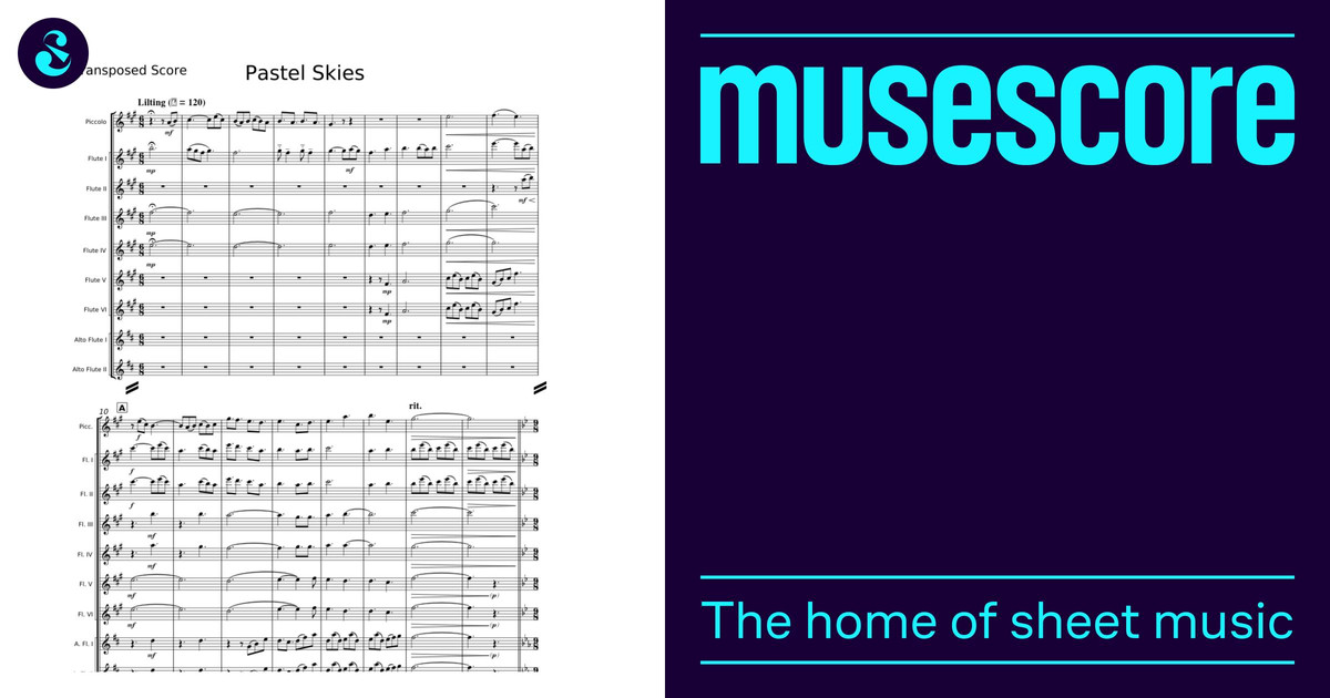 Pastel Skies for Flute Choir Sheet music for Flute piccolo, Flute ...