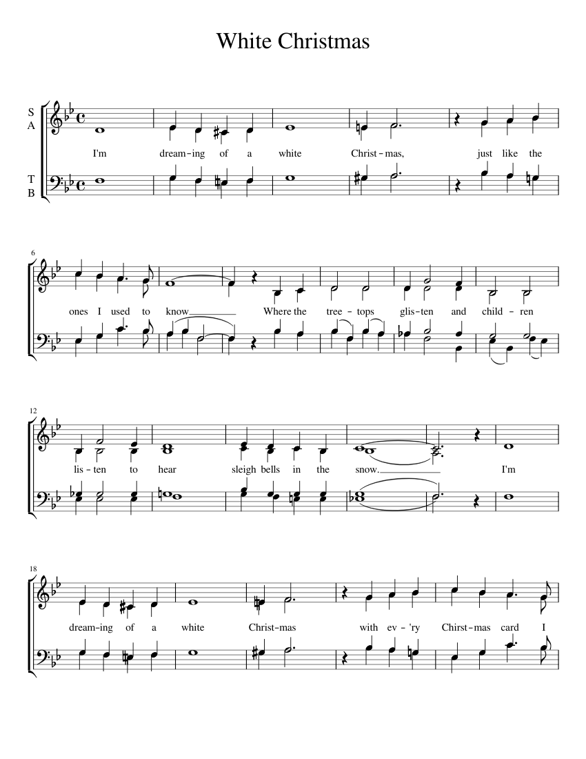 White Christmas Sheet music for Vocals (Choral) | Musescore.com