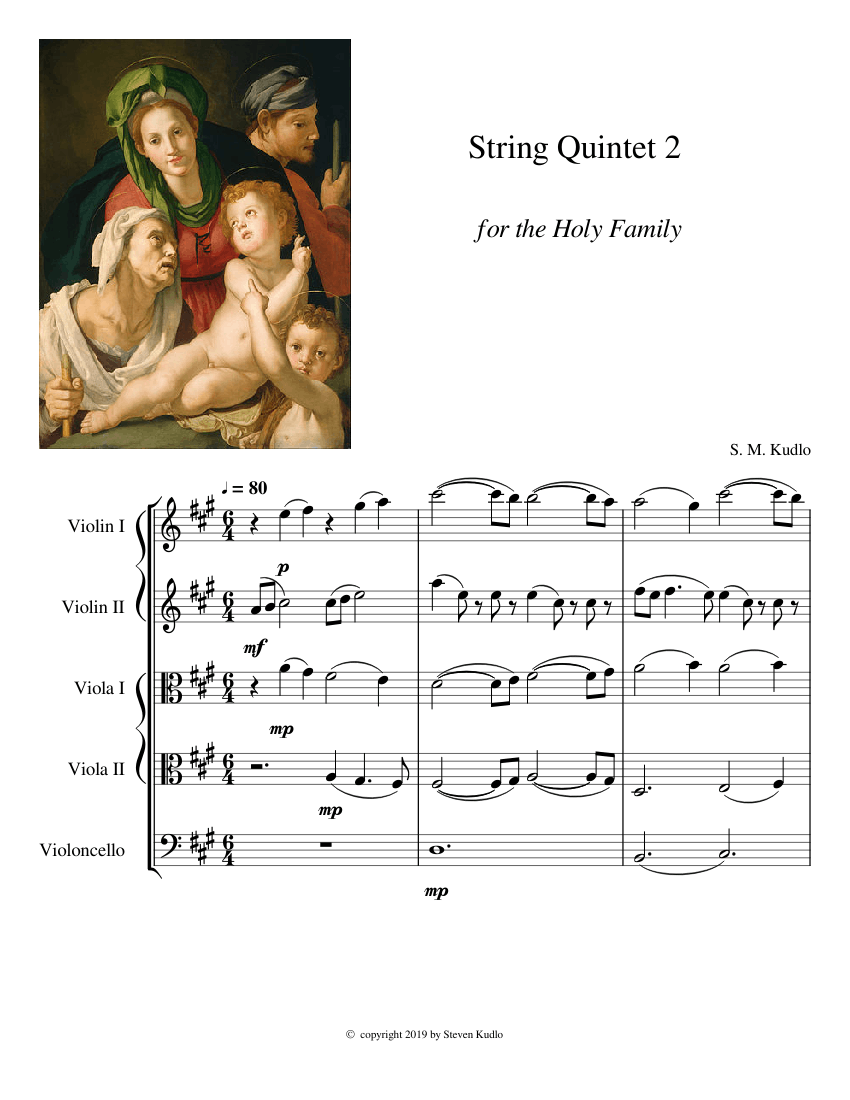 String Quintet 2 Sheet Music for Violin, Viola, Cello (String Quintet ...
