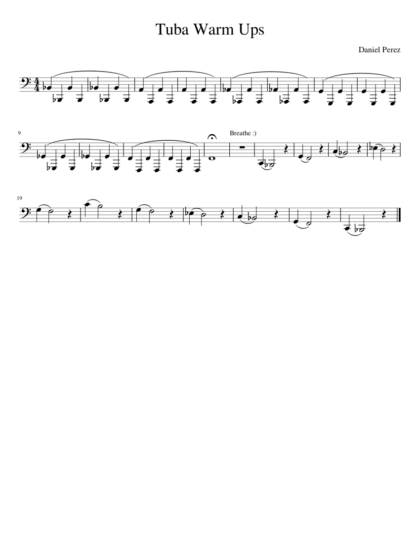 Tuba Warm Ups Sheet music for Tuba (Solo) | Musescore.com