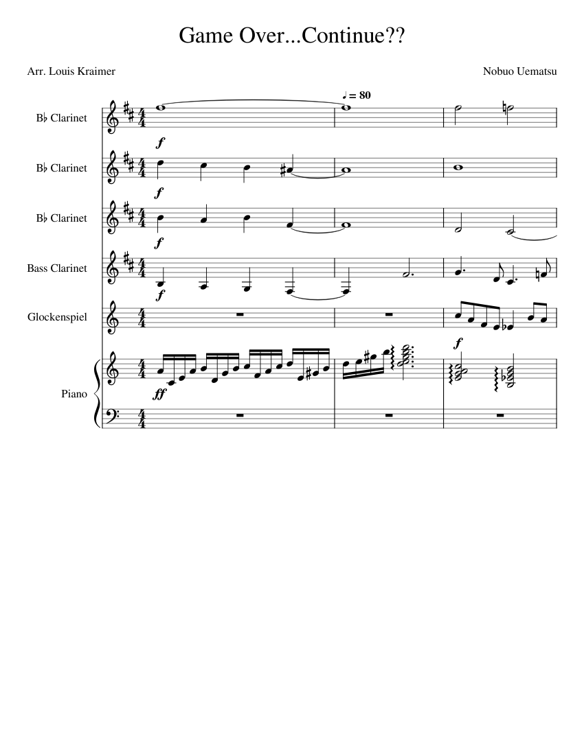 Game Over...Continue? - Final Fantasy VII Sheet Music for Piano ...