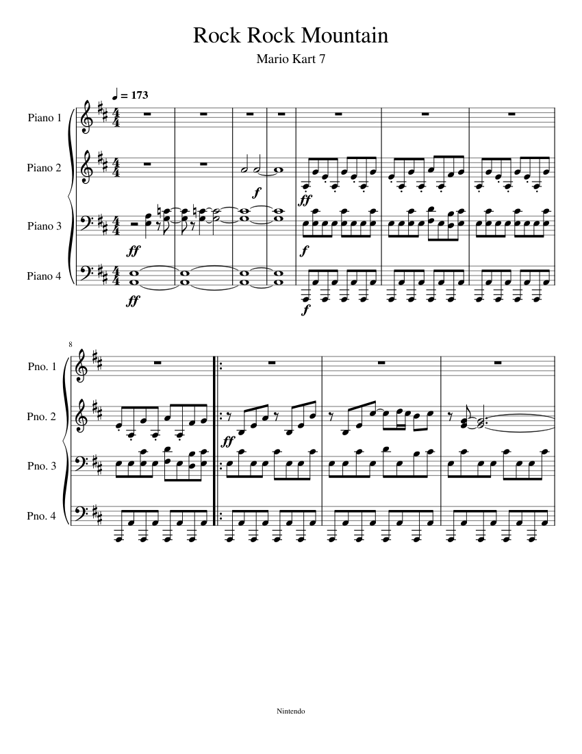 Rock Rock Mountain Sheet music for Piano (Mixed Quartet) | Musescore.com
