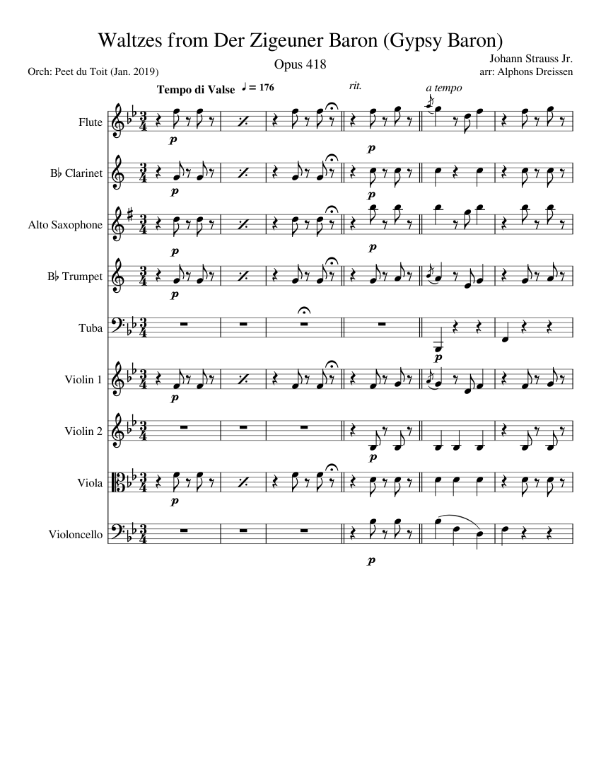 Waltzes from Der Zigeuner Baron / Gypsy Baron, Op. 418 - J Strauss Jr ...