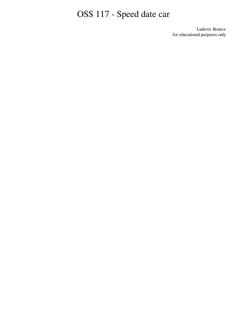 OSS 117 - Speed date car Sheet Music for Organ, Tuba, Flute, Oboe ...