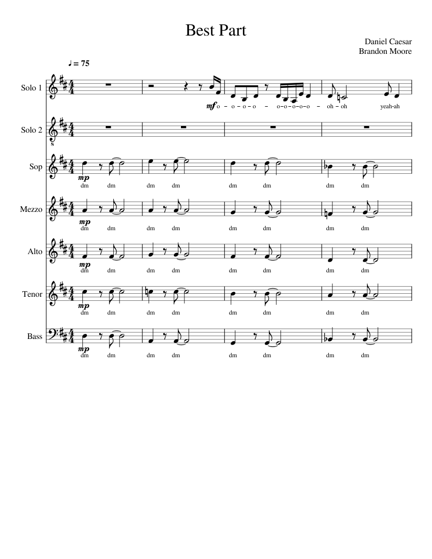 Best Part Sheet music for Piano (Mixed Ensemble) | Musescore.com