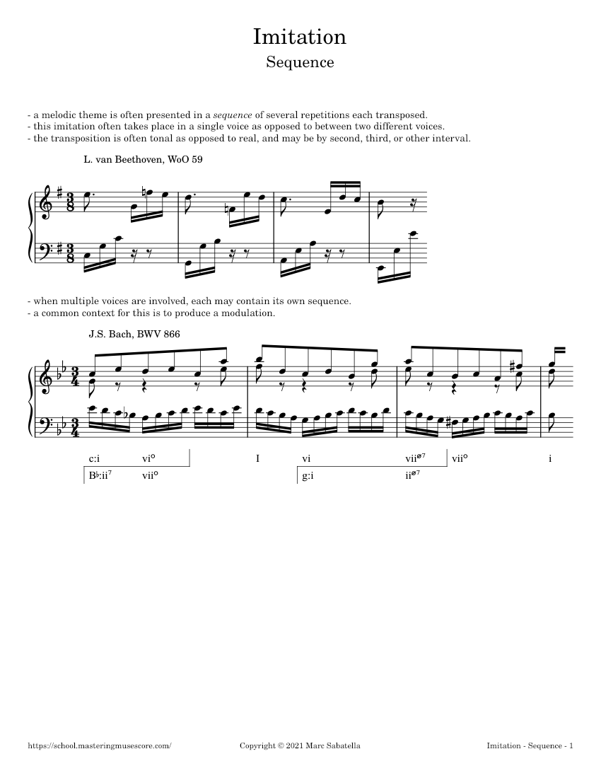Imitation: Sequence Sheet music for Piano (Solo) Easy | Musescore.com