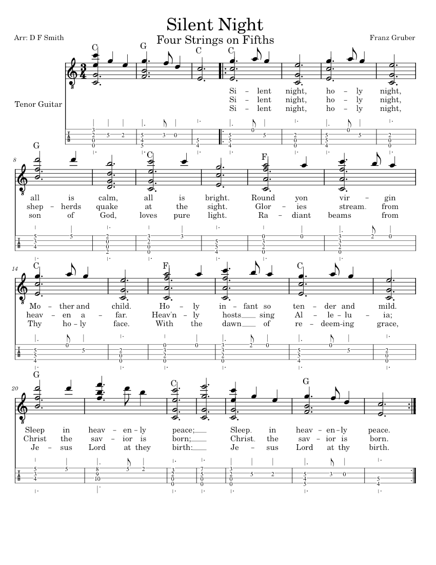 Silent night – Misc Christmas Sheet music for Guitar (Solo) | Musescore.com