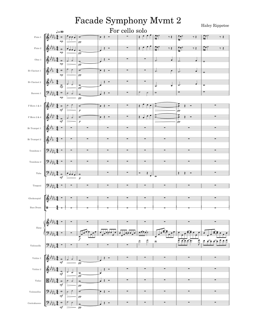 Facade Symphony Mvmt 2 Sheet music for Trombone, Tuba, Flute, Oboe & more instruments (Symphony ...