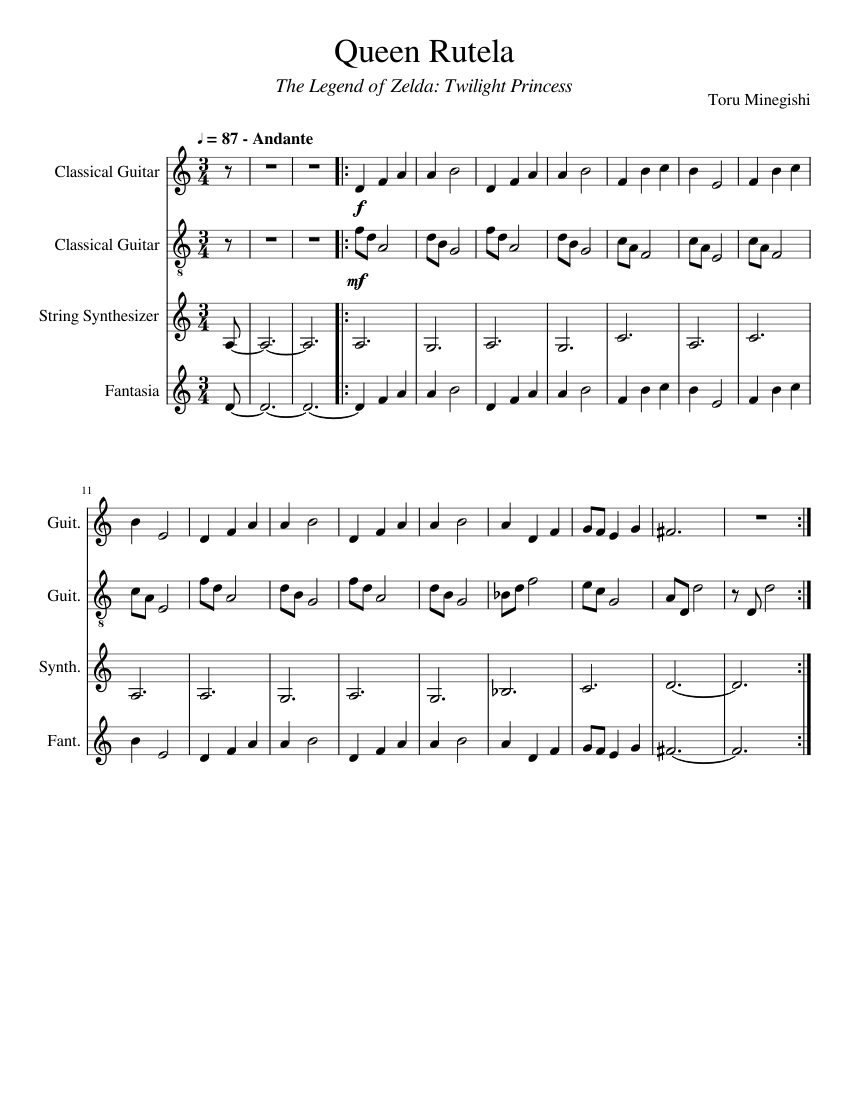 Queen Rutela - The Legend of Zelda: Twilight Princess Sheet music for ...