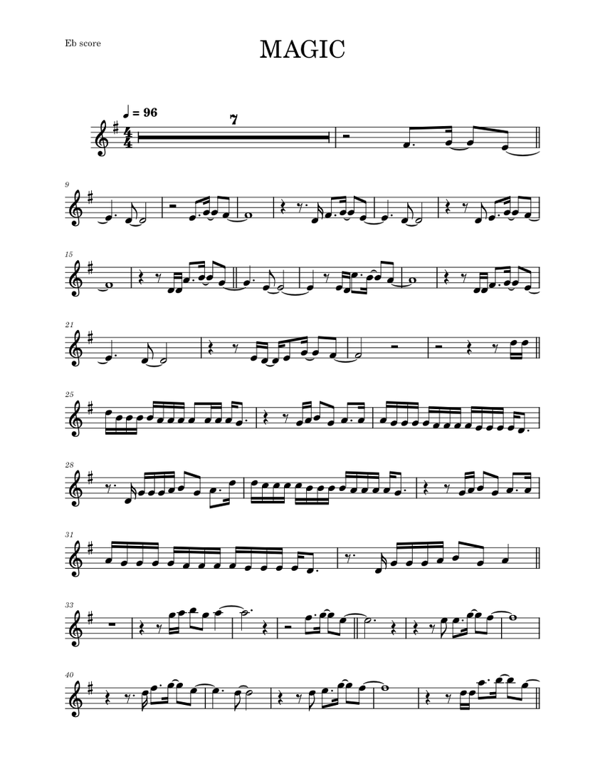 Magic – Coldplay (ALTO SAX RMX) Sheet music for Saxophone alto (Solo) | Musescore.com