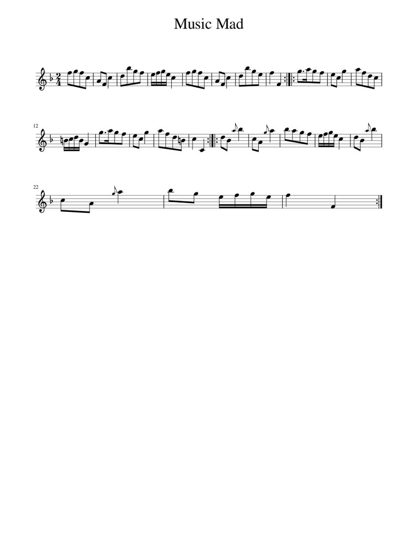 Music Mad Sheet music for Piano (Solo) Easy | Musescore.com