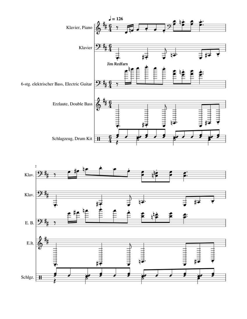 The HOBO – openTTD Sheet music for Piano, Bass guitar, Drum group, Strings - plucked (other ...