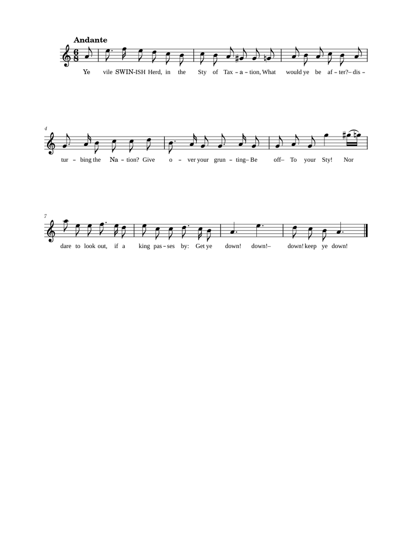 Burke's Address to the Swinish Multitude – Anon Burke's Address Sheet ...