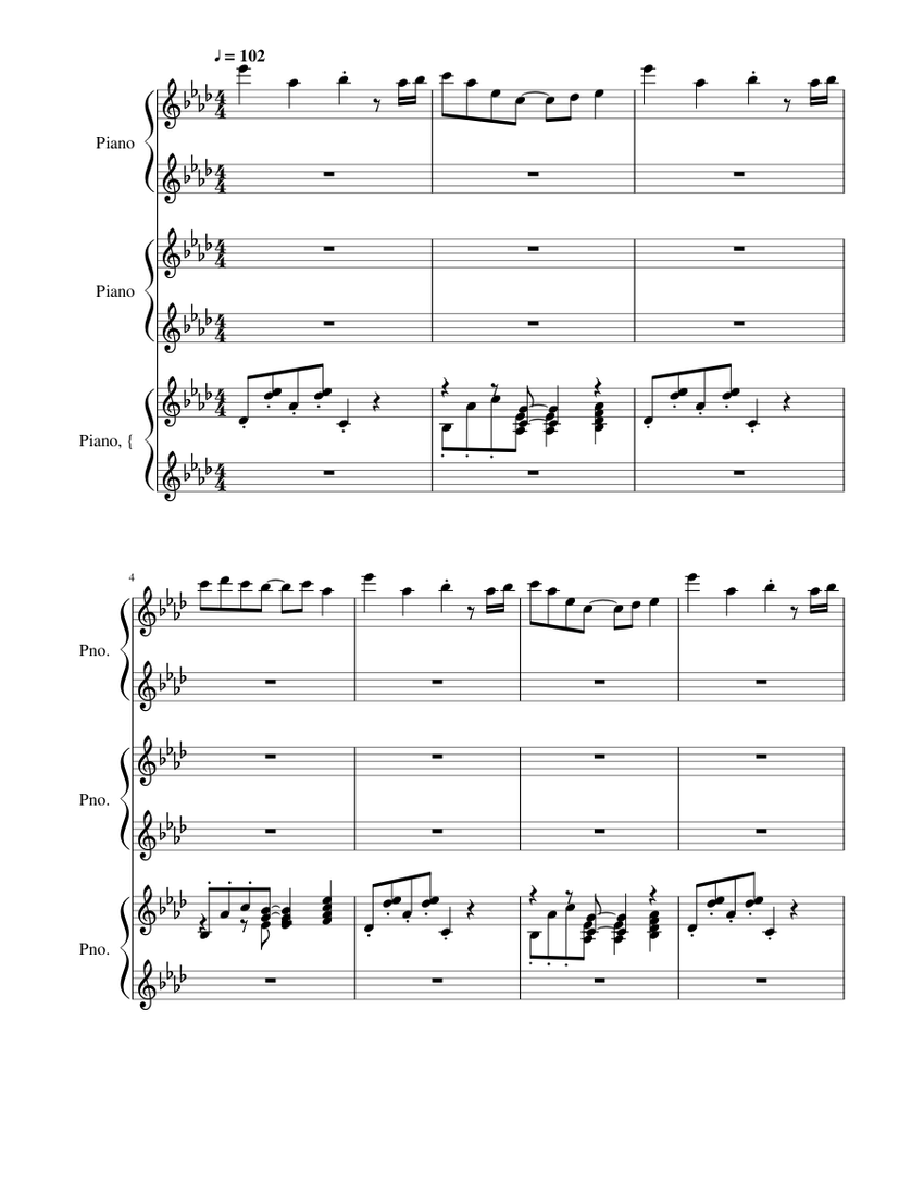 Snowdin Town Sheet music for Piano (Mixed Trio) | Musescore.com
