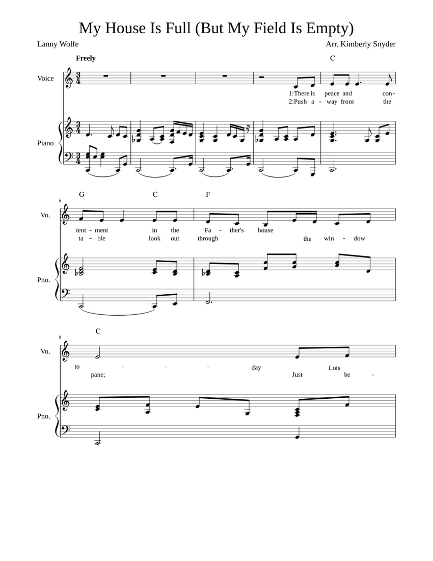 546081 My House Is Full But My Field Is Empty Sheet Music with Chords ...