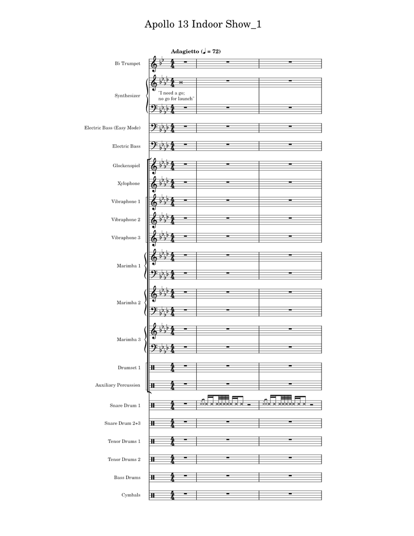 Apollo 13 Indoor Show 1 Sheet Music for Piano, Trumpet in b-flat ...