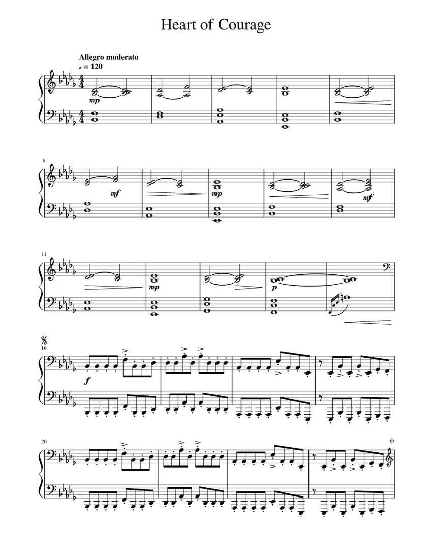 Heart of Courage for Piano Sheet music for Piano (Solo) | Musescore.com