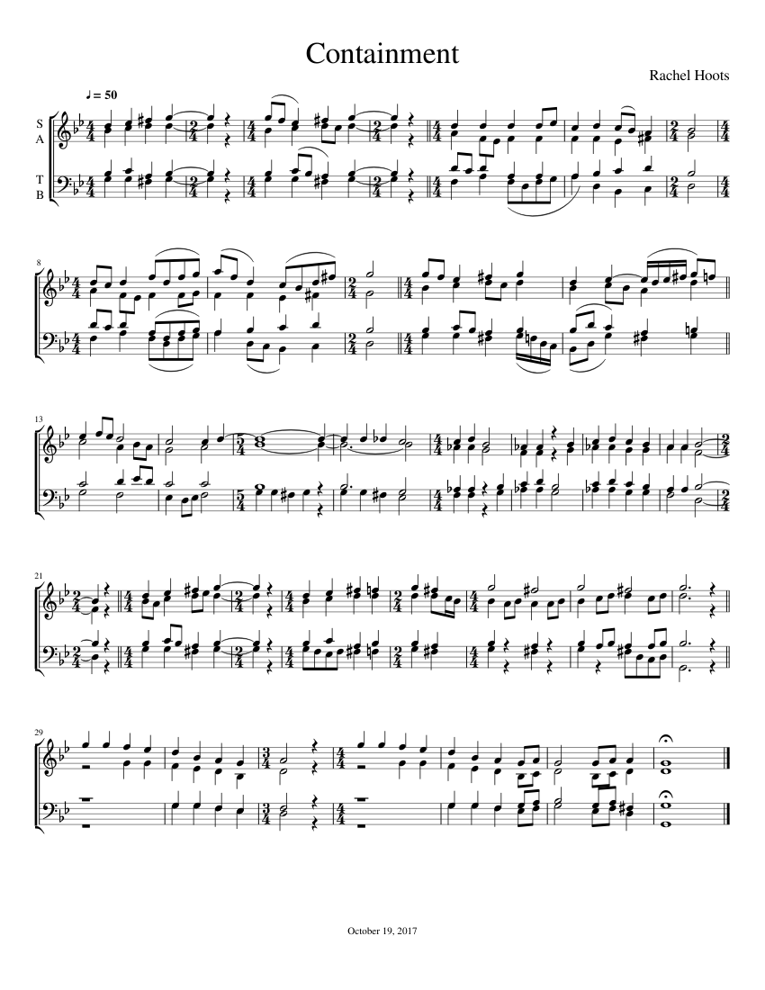 Containment Sheet music for Vocals (Choral) | Musescore.com