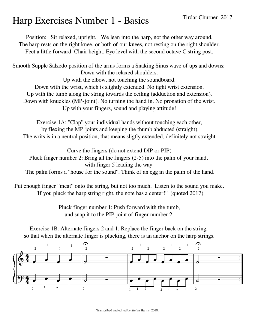 Harp Exercises 1 to 8 Sheet music for Harp (Solo) | Musescore.com