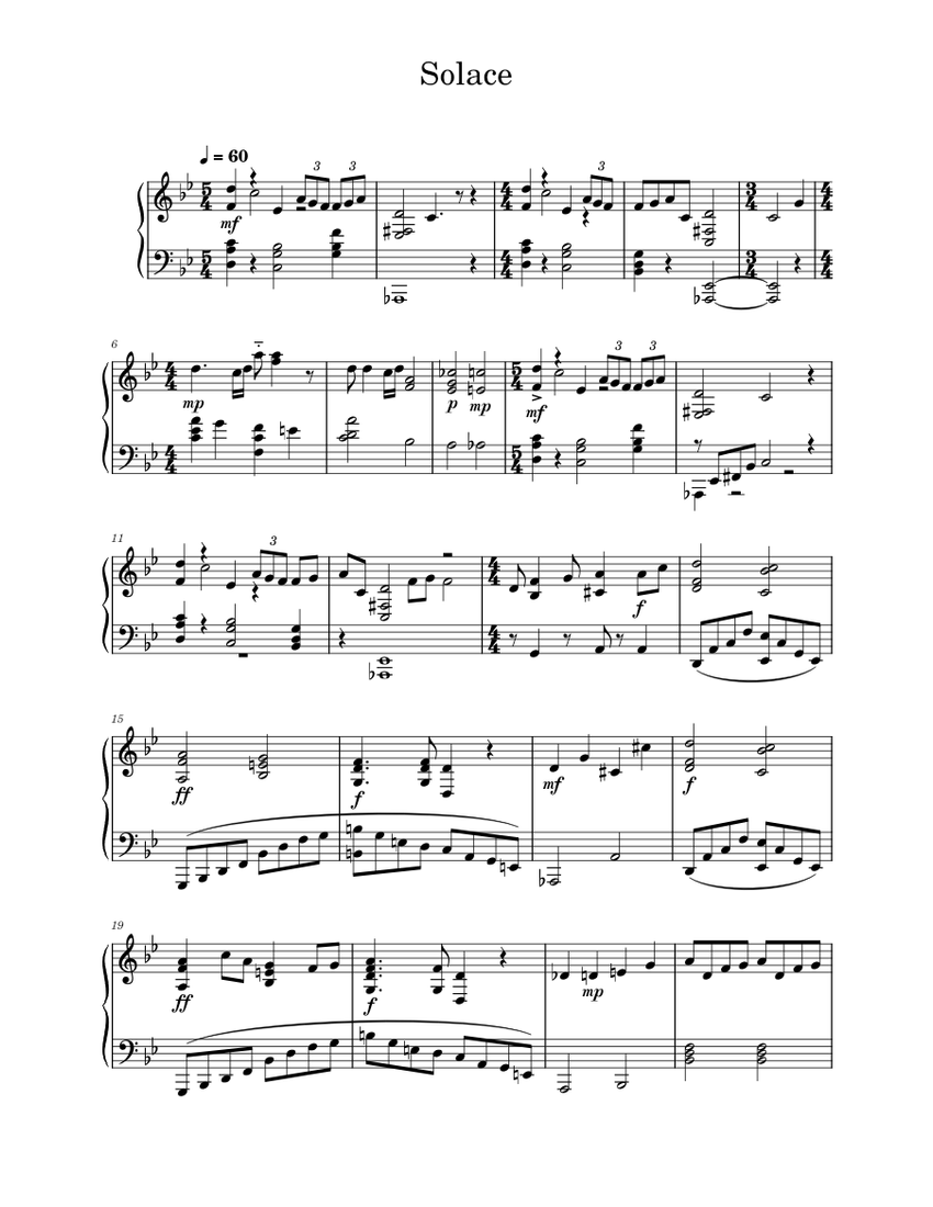 Solace Sheet music for Piano (Solo) | Musescore.com