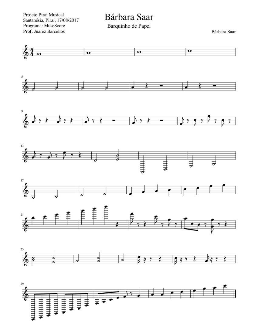Bárbara Saar Sheet music for Piano (Solo) Easy | Musescore.com