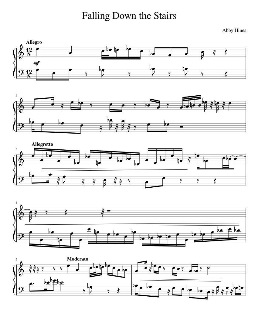 Falling Down the Stairs Sheet music for Piano (Solo) | Musescore.com