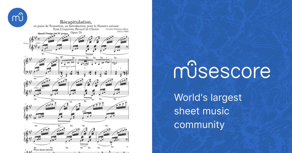 Récapitulation from Opus 70 – Alkan Sheet Music for Piano (Solo ...