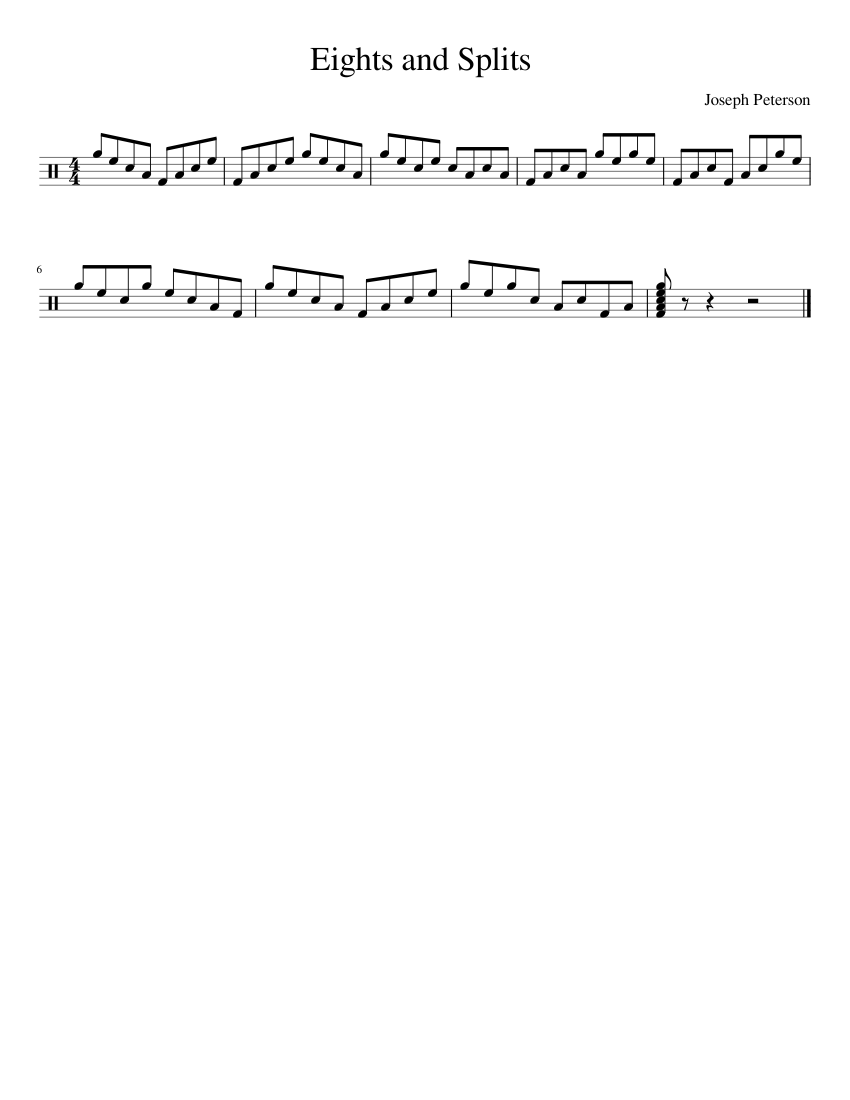 Eights and Splits Sheet music for Bass drum (Solo) | Musescore.com