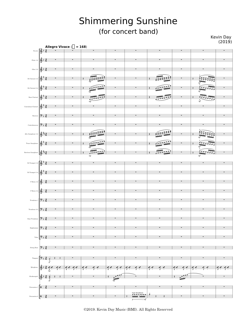 Shimmering Sunshine Sheet music for Trombone, Euphonium, Tuba, Trombone ...
