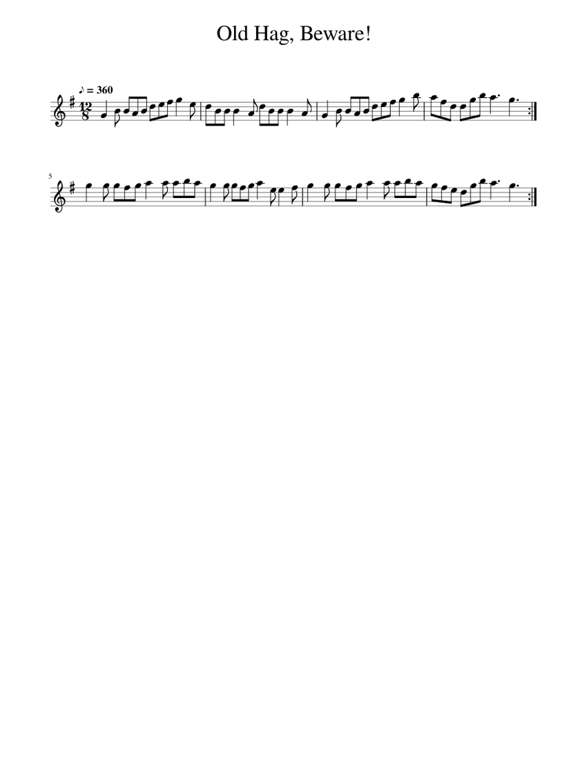 Old Hag, Beware! Sheet music for Piano (Solo) Easy | Musescore.com